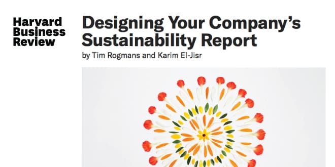 How to design your company’s Sustainability Report (Harvard Business ...