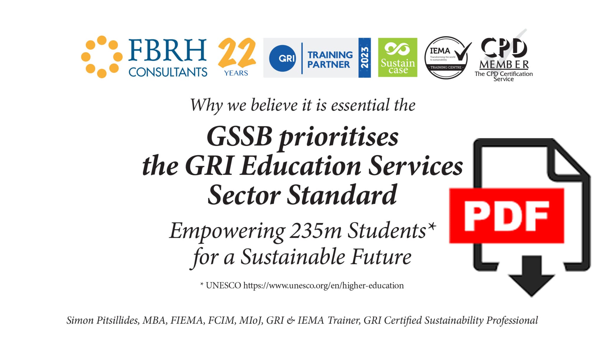 Empowering 235m Students for a Sustainable Future: Request from GSSB an ...